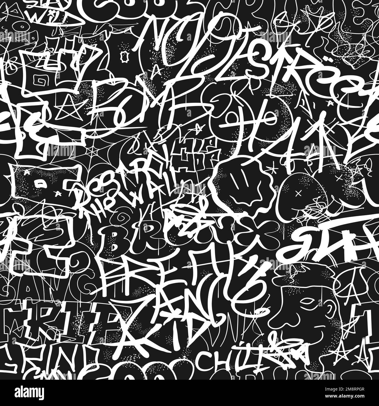 Graffiti seamless pattern wallpaper art.Vector graphic background ...