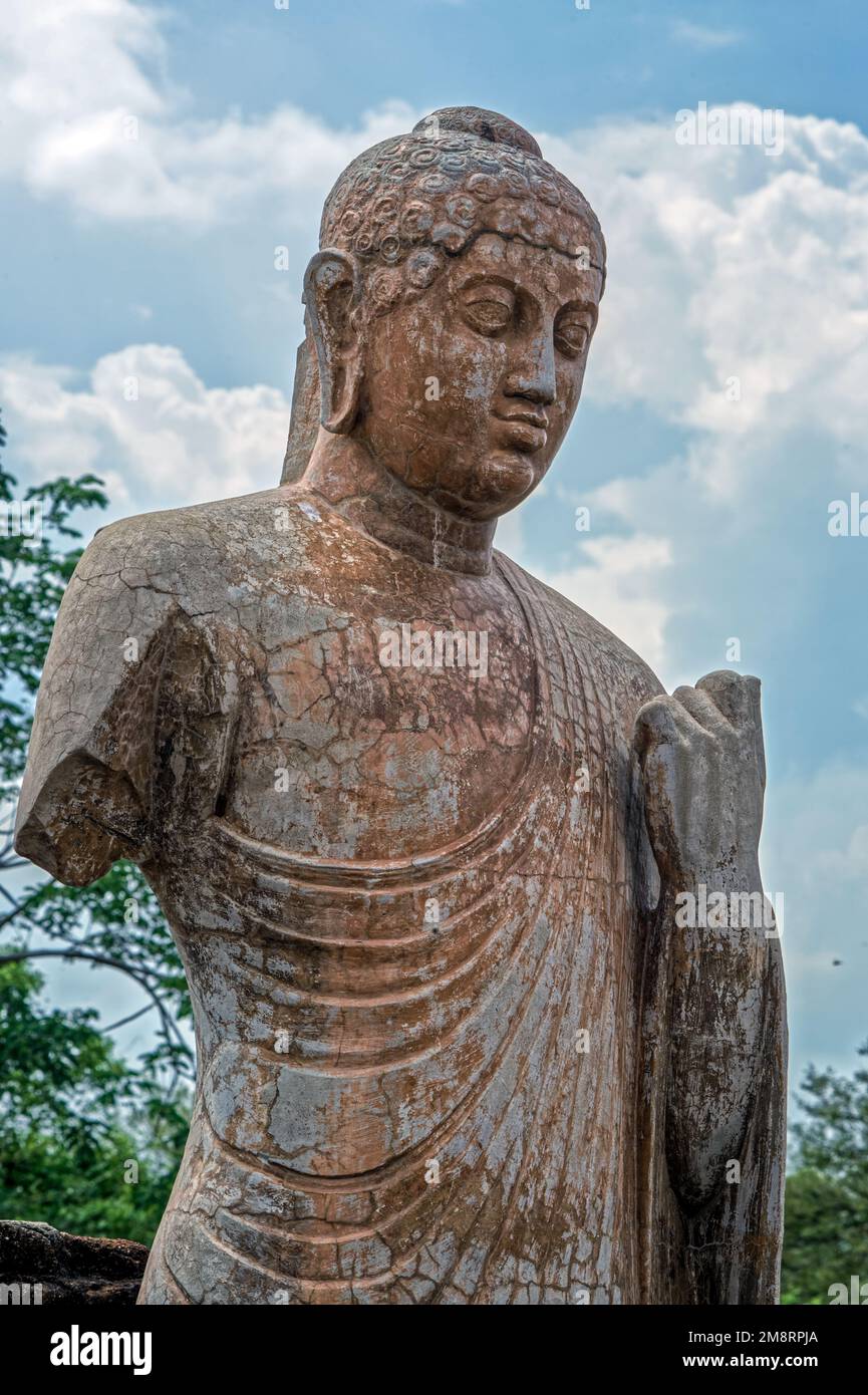 08 23 2015 Buddha Statue 3rd century A.D. Ruins of Nagarjunakonda ...