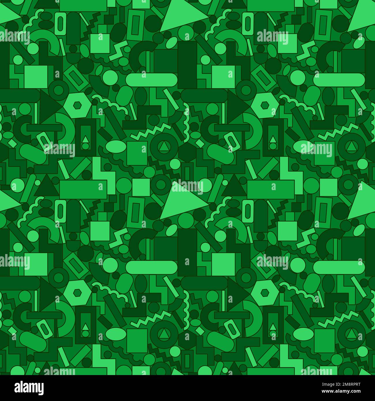 Memphis style geometry figure seamless pattern wallpaper. Vector hand ...