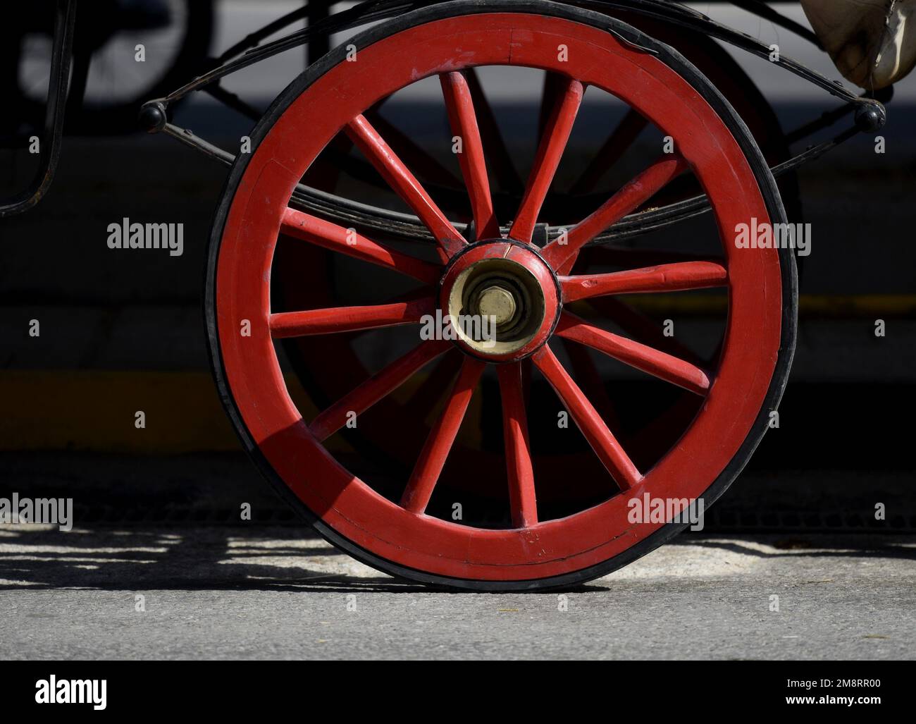 Horse drawn carriage wheel in Aegina island, Greece Stock Photo - Alamy