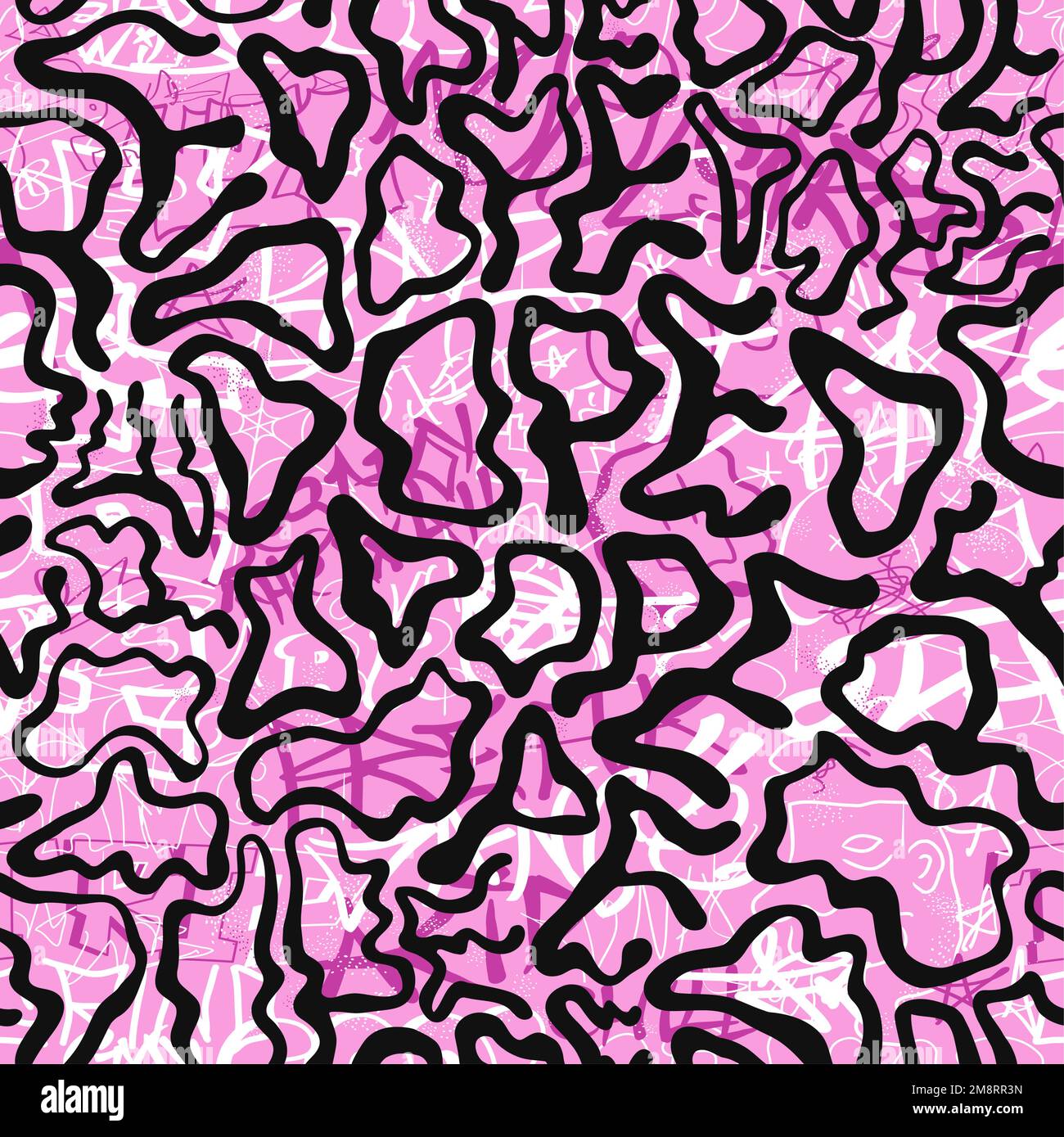 Deformed wavy dope word seamless pattern wallpaper.Vector graphic ...