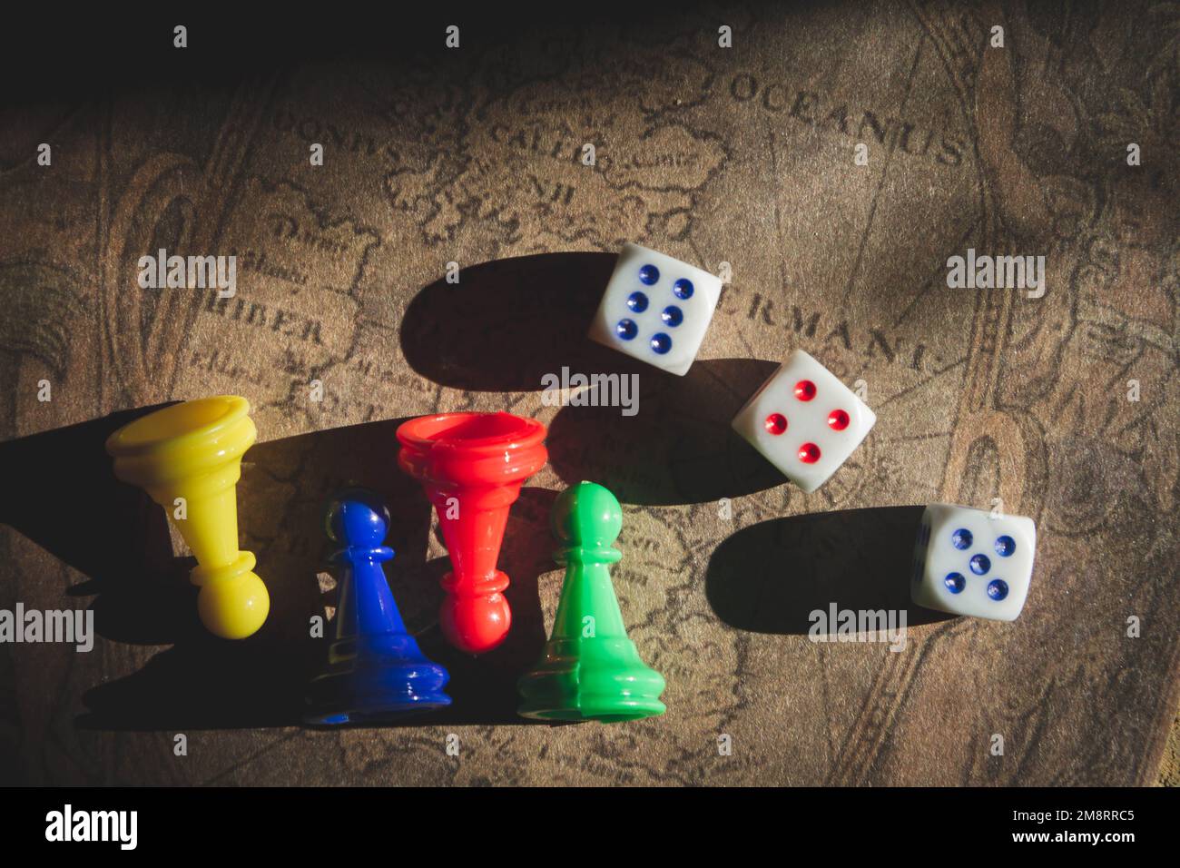 Board Game Kit. Vintage style game. Land conquest strategy Stock Photo ...