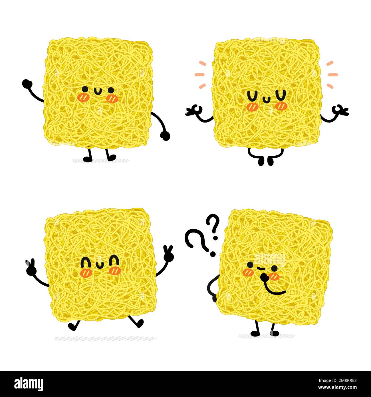 Set cute doodle asian Cut Out Stock Images & Pictures - Alamy