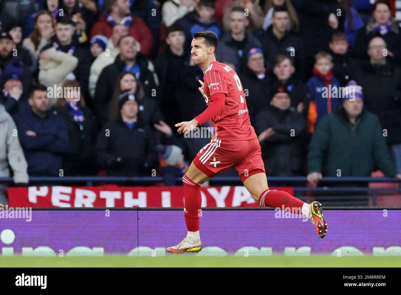 Aberdeen’s Bojan Miovski celebrates scoring their side's first goal of ...