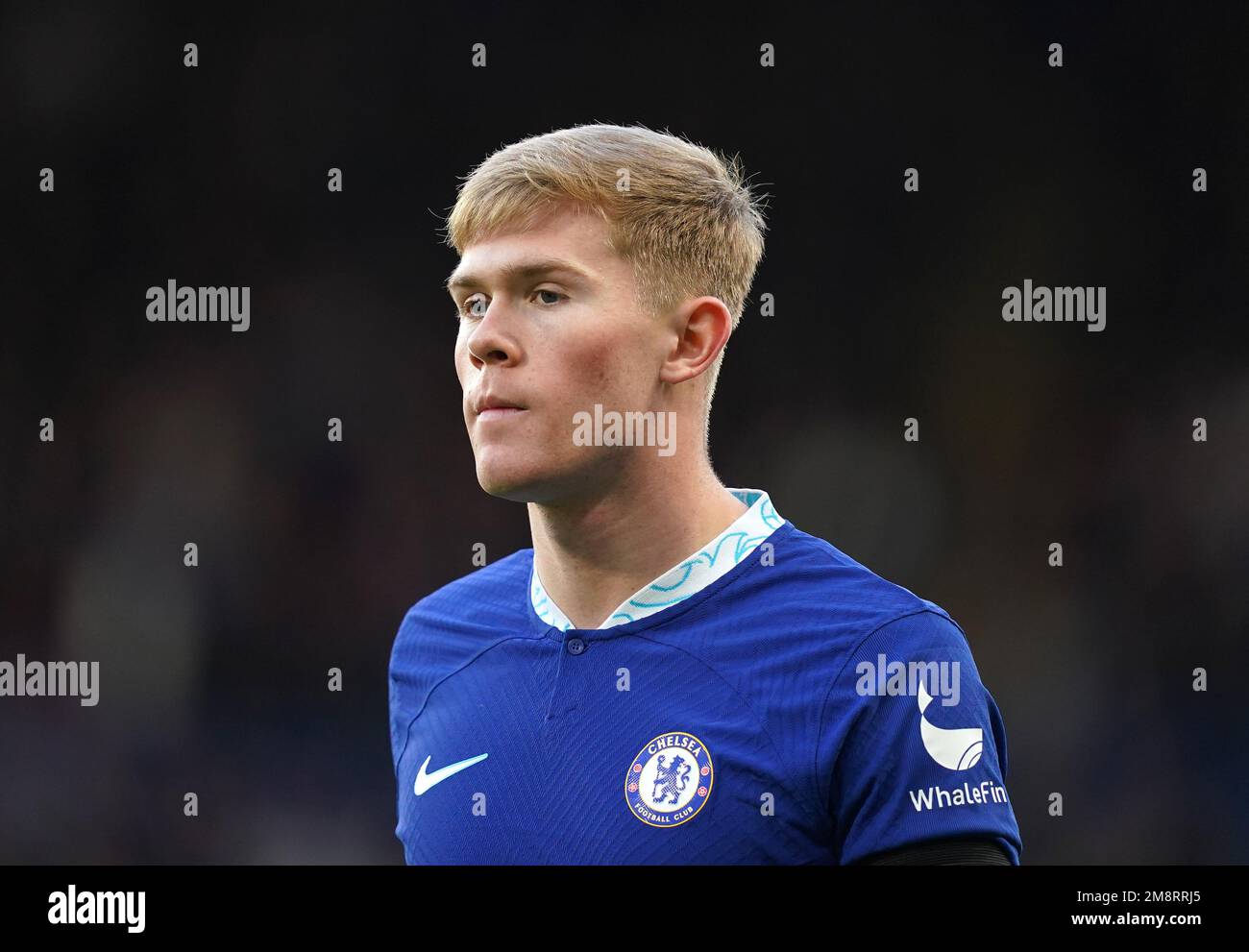 Chelsea's Lewis Hall during the Premier League match at Stamford Bridge ...