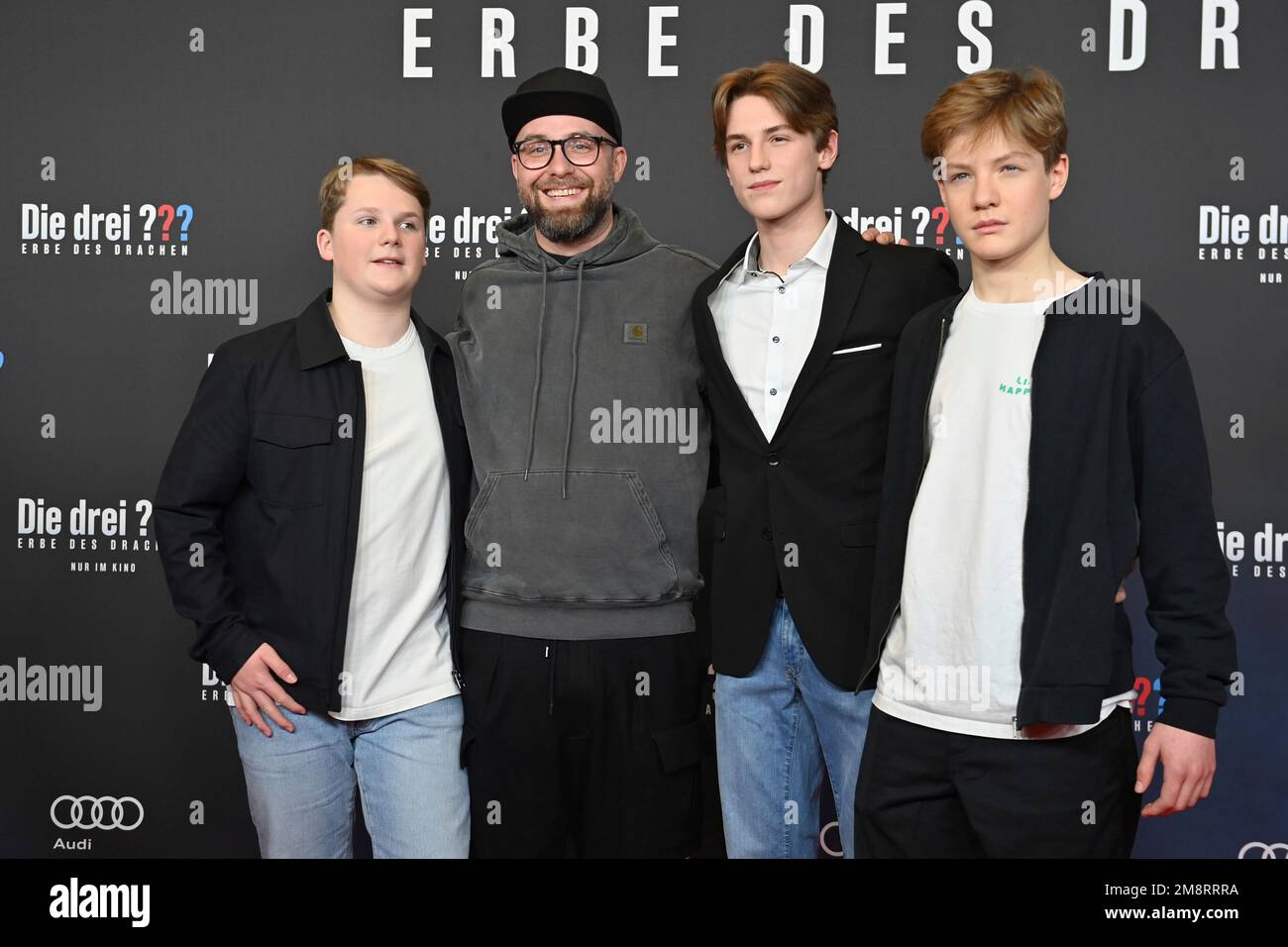 From left to right: Julius WECKAUF (actor), Mark FORSTER (musician), Nevio WENDT (actor), Levi ...