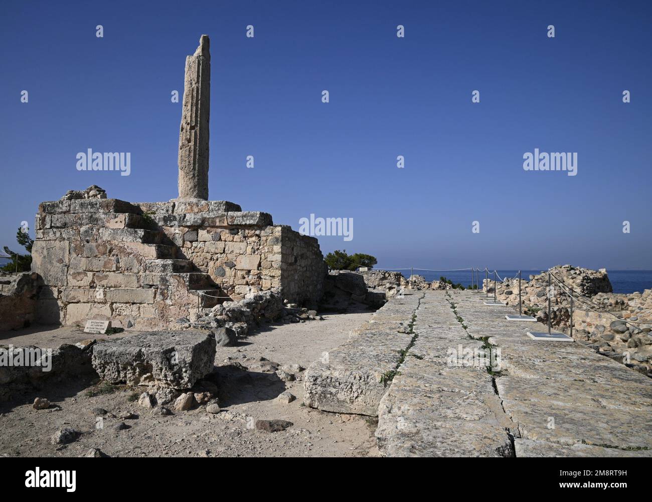 Landscape with scenic view of The Doric Temple of Apollo a prehistoric ...