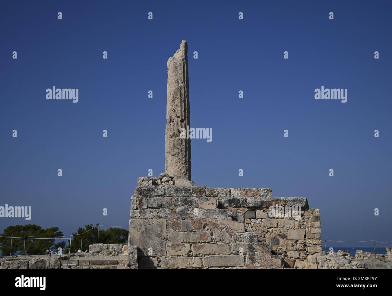 Landscape with scenic view of The Doric Temple of Apollo a prehistoric ...