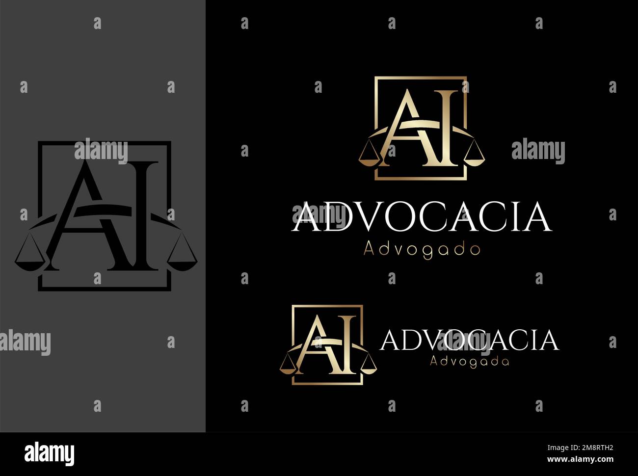 Logomarca, logo Advocacia baseada na letra inicial AI Stock Vector ...