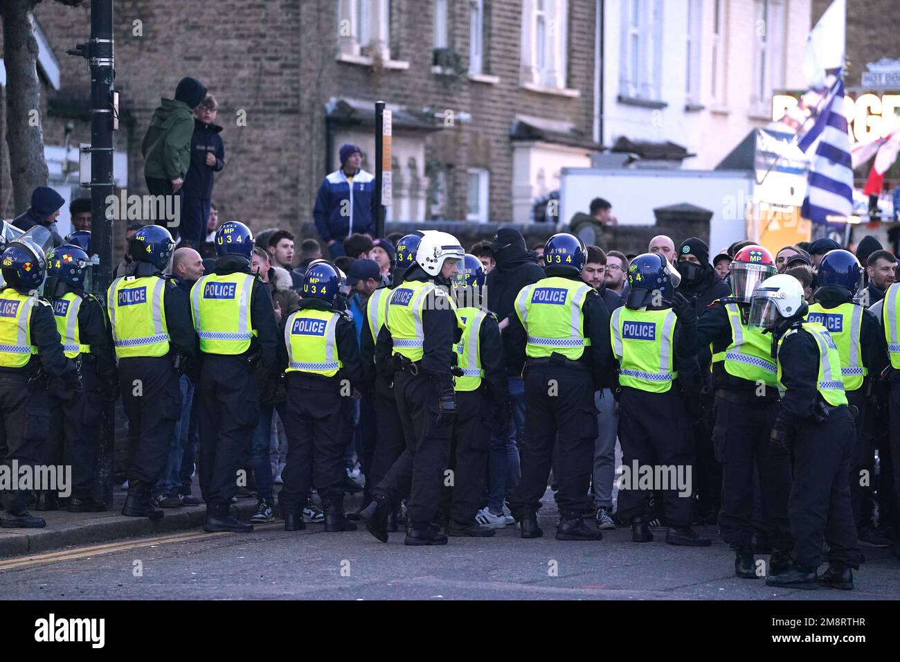 A large police presence as fans gather outside before the Premier ...