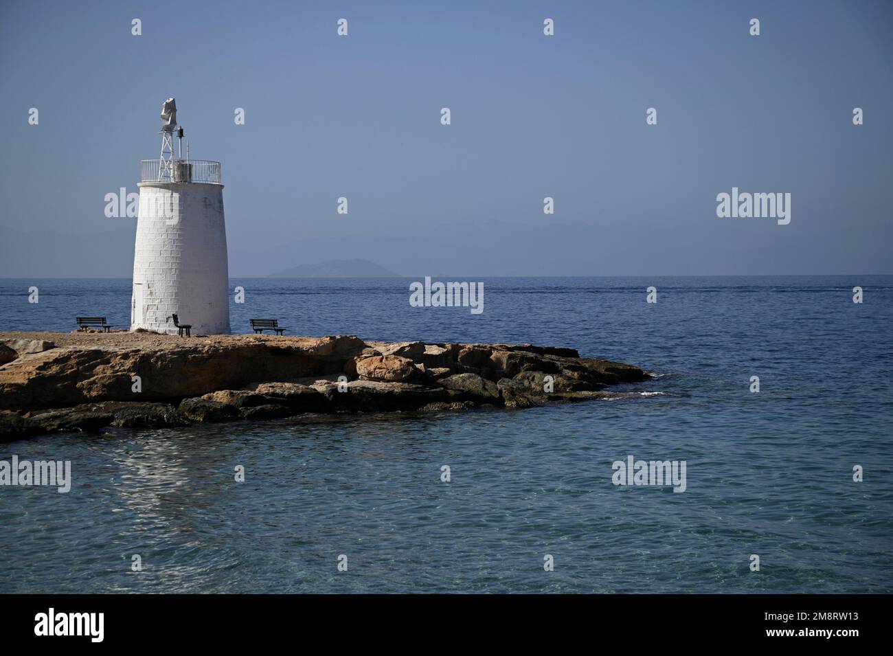 Landscape with scenic view of Bouza's Lighthouse a historic landmark at ...