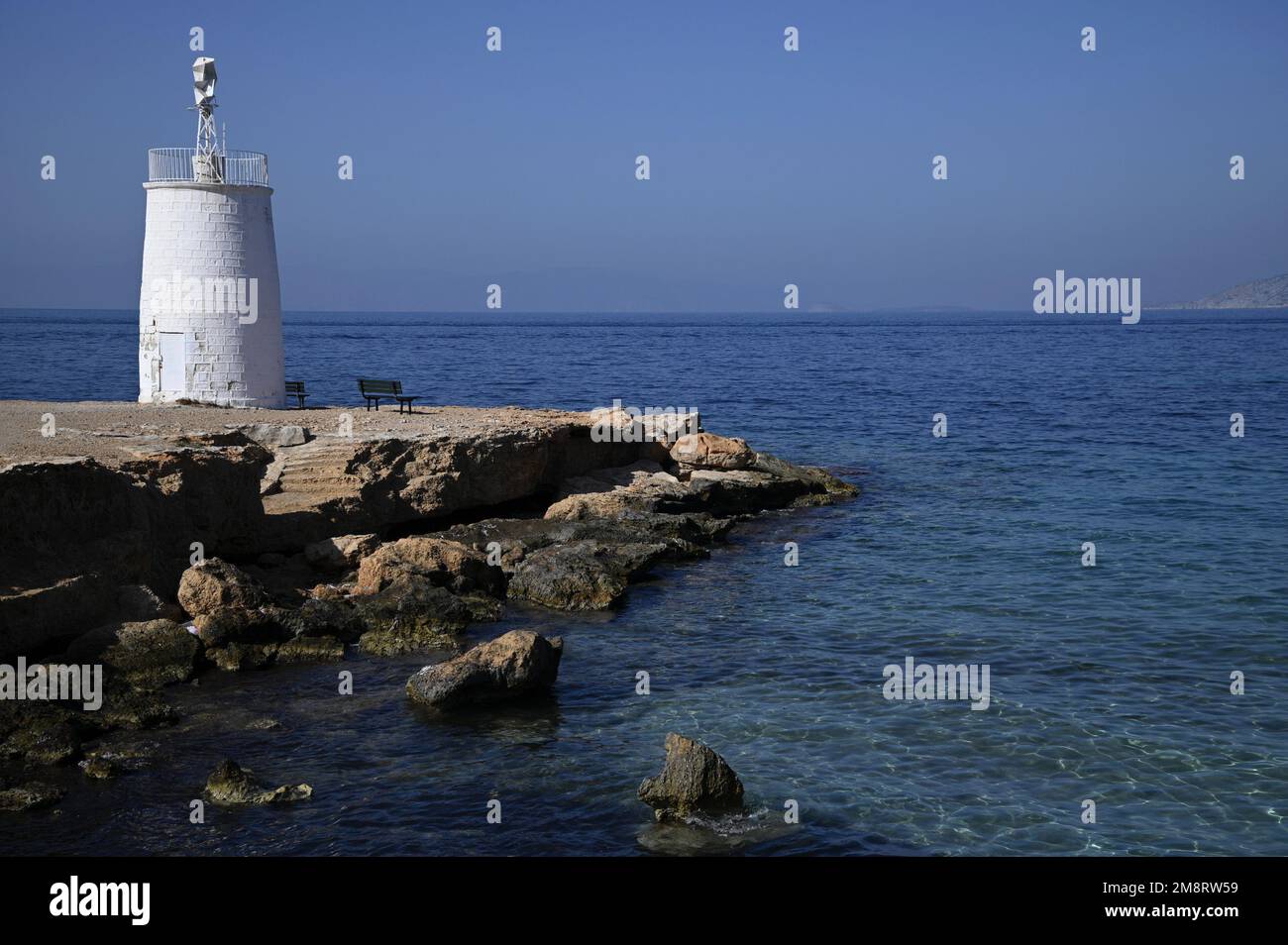 Landscape with scenic view of Bouza's Lighthouse a historic landmark at ...