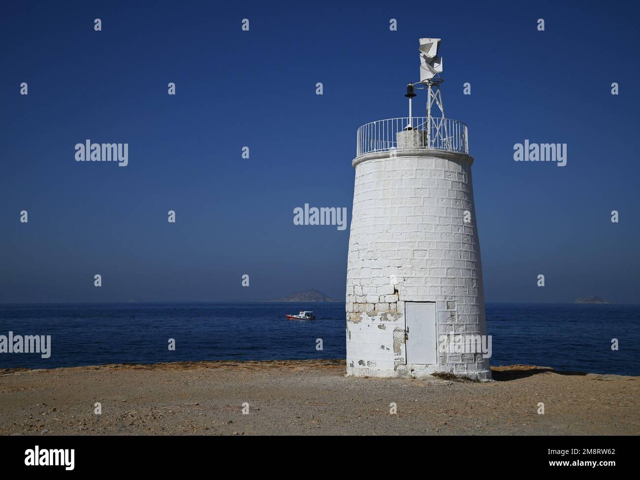 Landscape with scenic view of Bouza's Lighthouse a historic landmark at ...