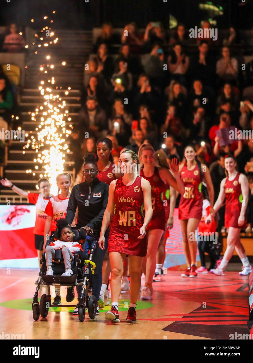 England players walk out ahead of the Vitality Netball International ...