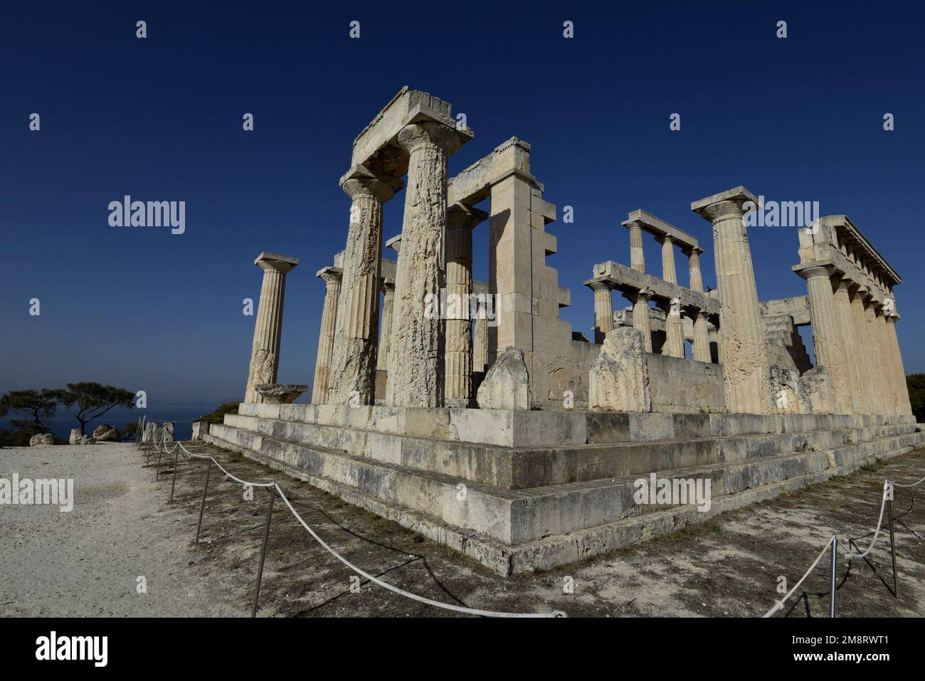 Landscape with scenic view of the Temple of Aphaia a symbolic Doric ...