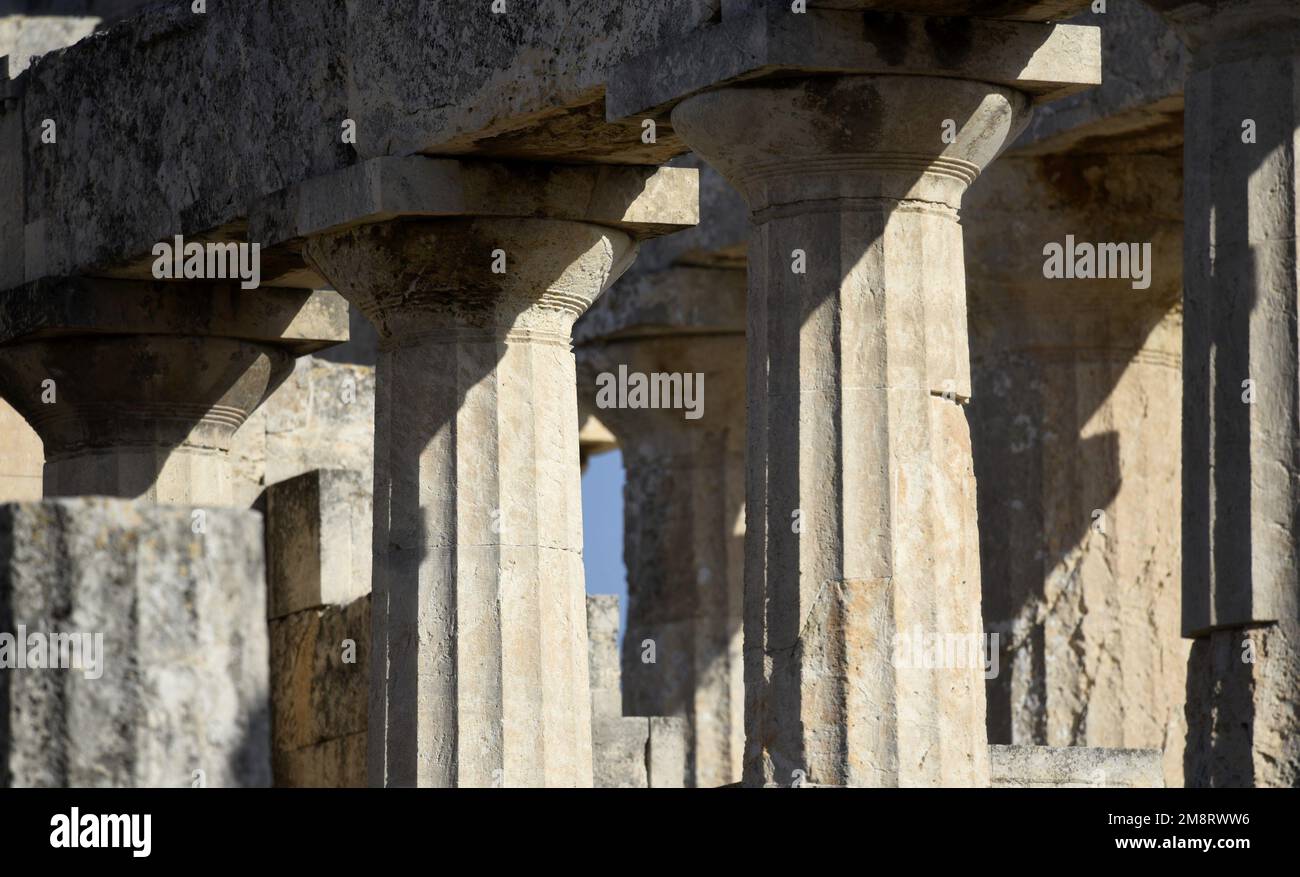 Doric order columns of the Temple of Aphaia a symbolic Archaic landmark ...