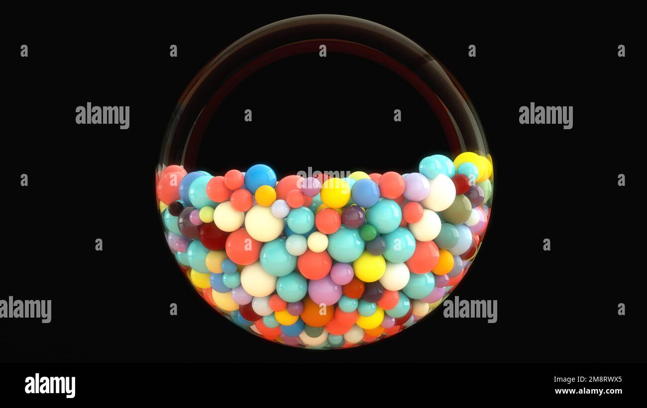 3d render. Abstract of spheres different sizes Stock Photo - Alamy