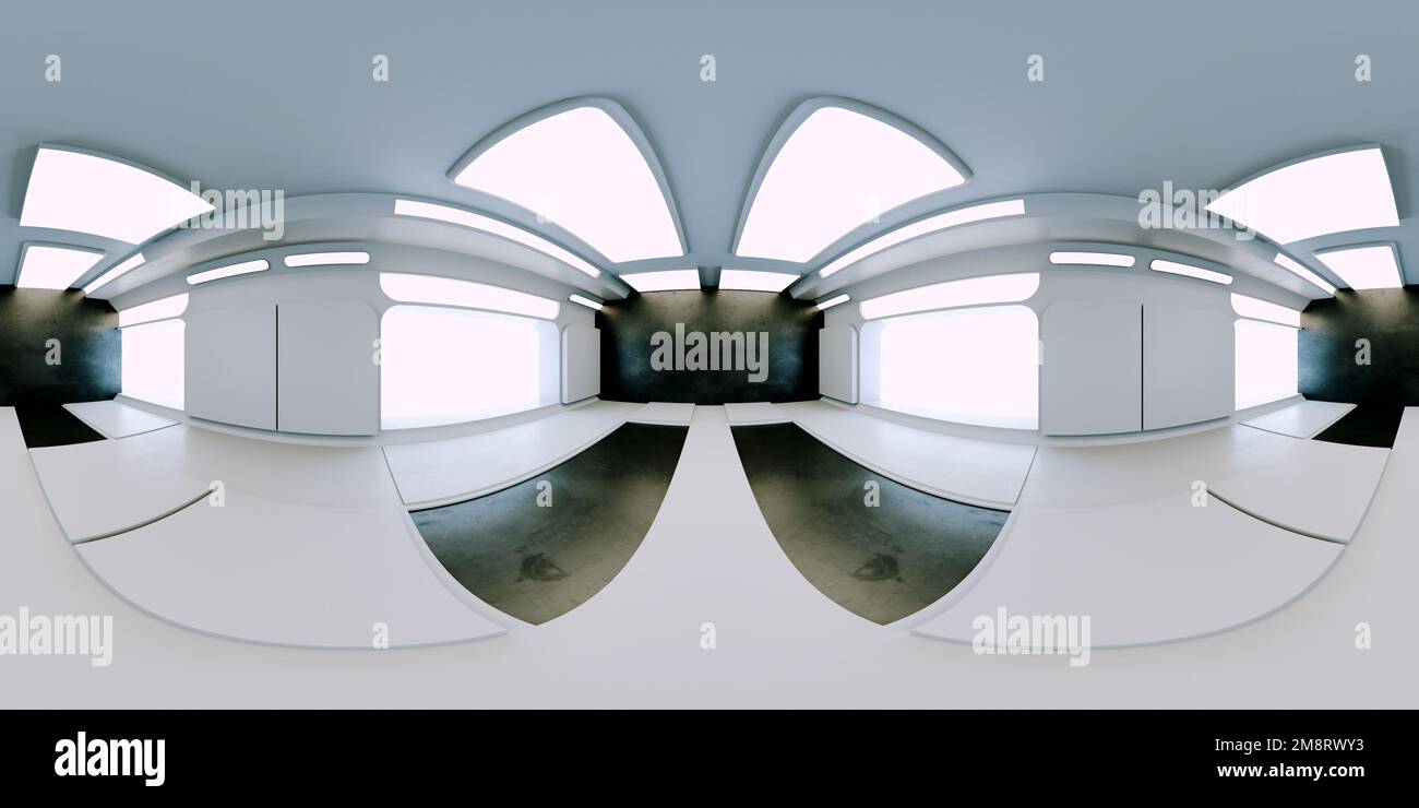 3d render. Futuristic panoramic HDRI Stock Photo - Alamy