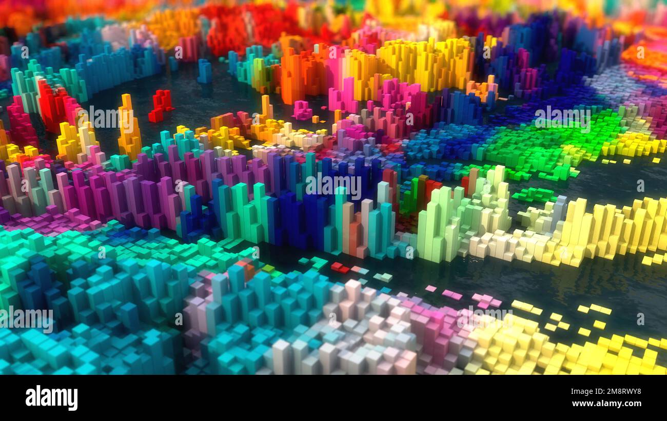 3d render. Abstract colored background illustration Stock Photo - Alamy