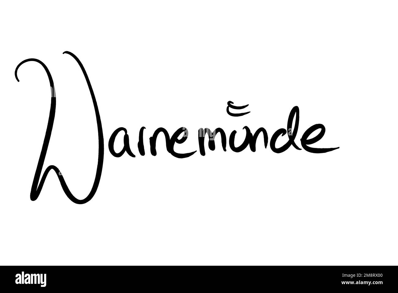 City name handwritten black on white Stock Photo - Alamy