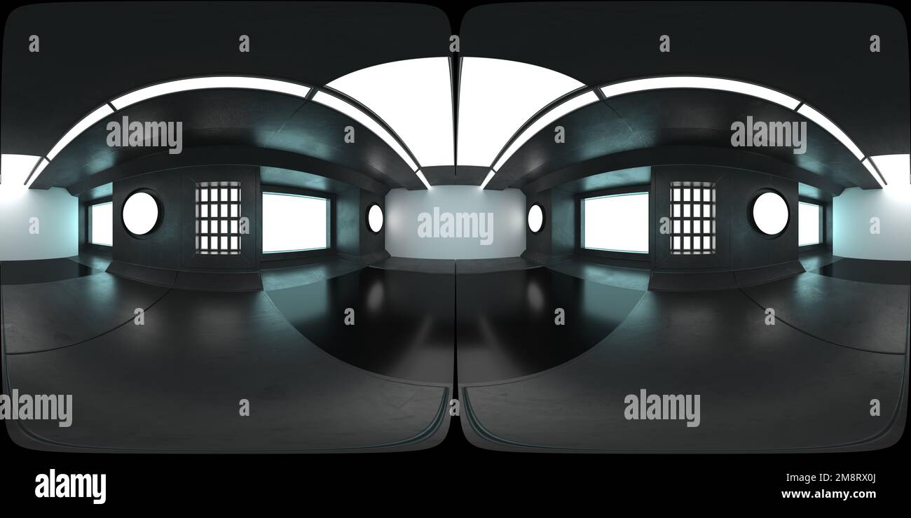 3d render. Futuristic panoramic HDRI Stock Photo - Alamy