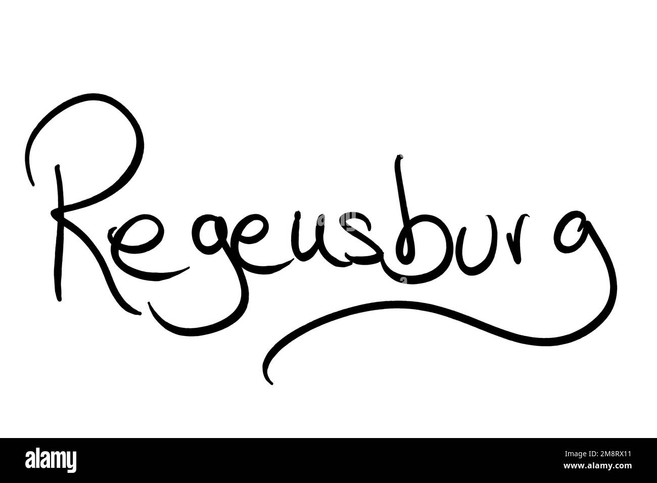 City name handwritten black on white Stock Photo - Alamy