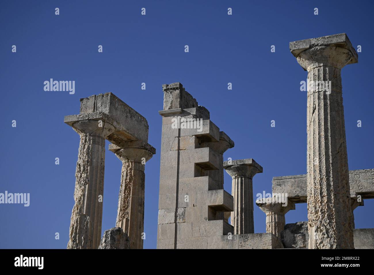 Doric order columns of the Temple of Aphaia a symbolic Archaic landmark ...