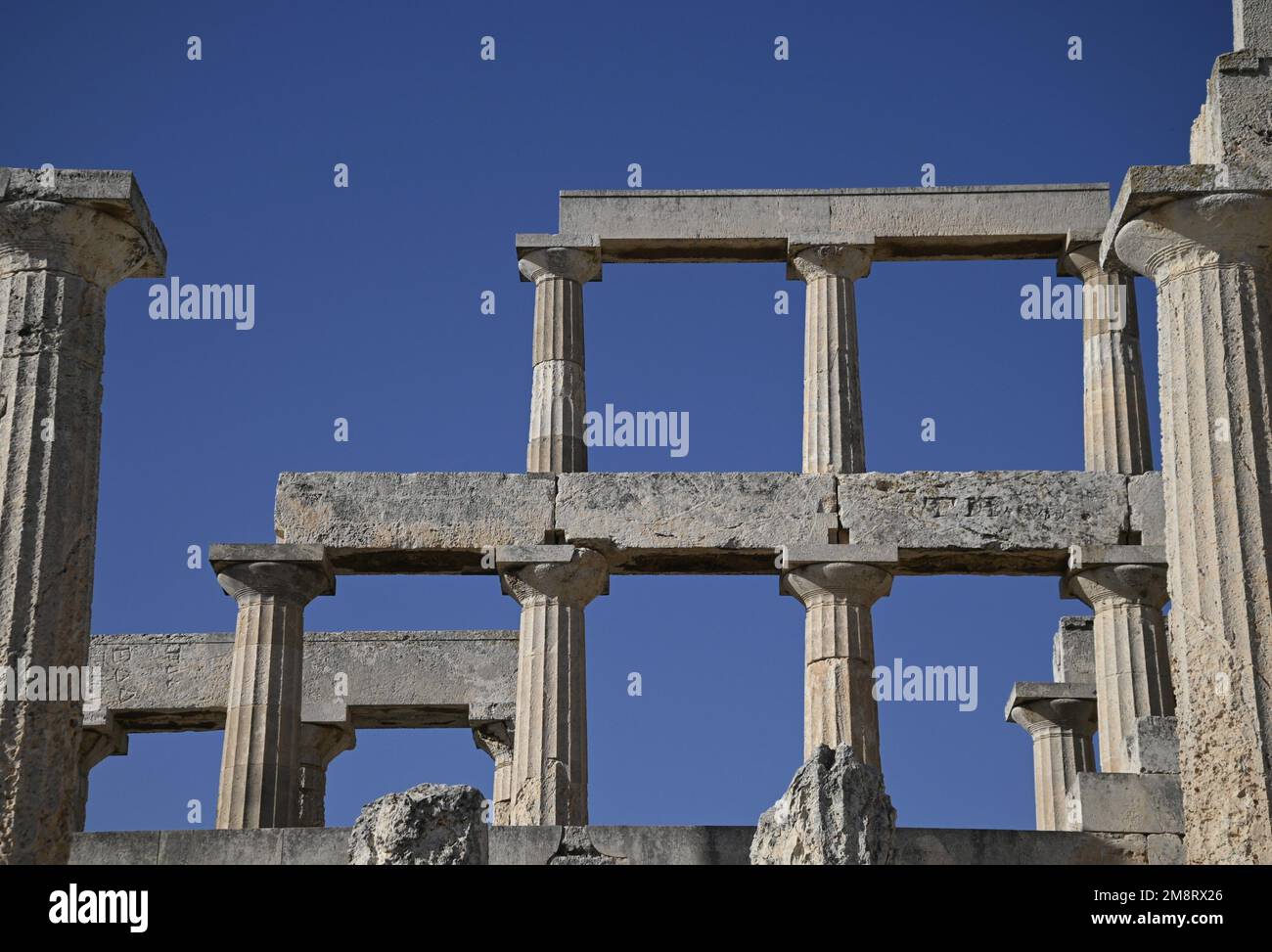 Doric order columns of the Temple of Aphaia a symbolic Archaic landmark ...