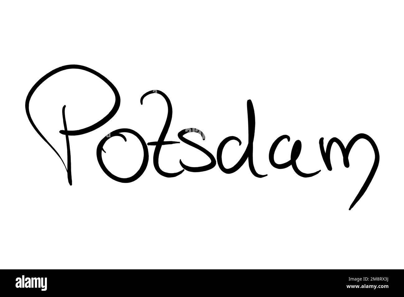 City name handwritten black on white Stock Photo - Alamy