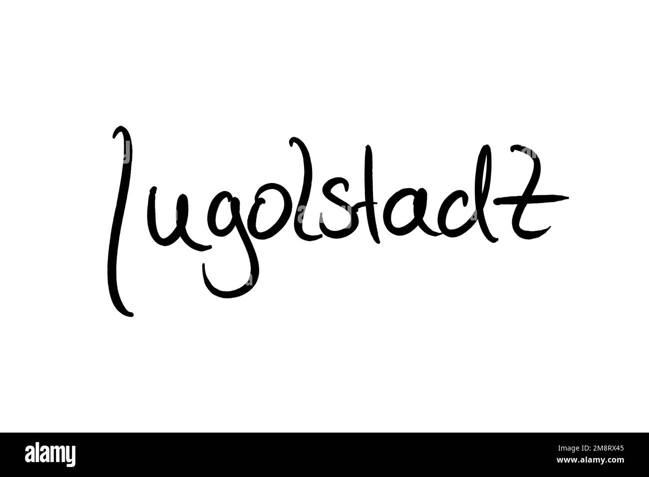 City name handwritten black on white Stock Photo - Alamy