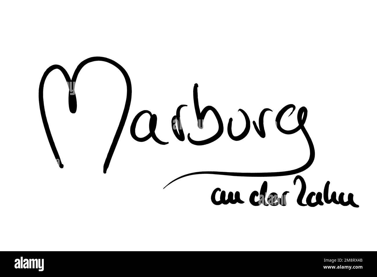 City name handwritten black on white Stock Photo - Alamy