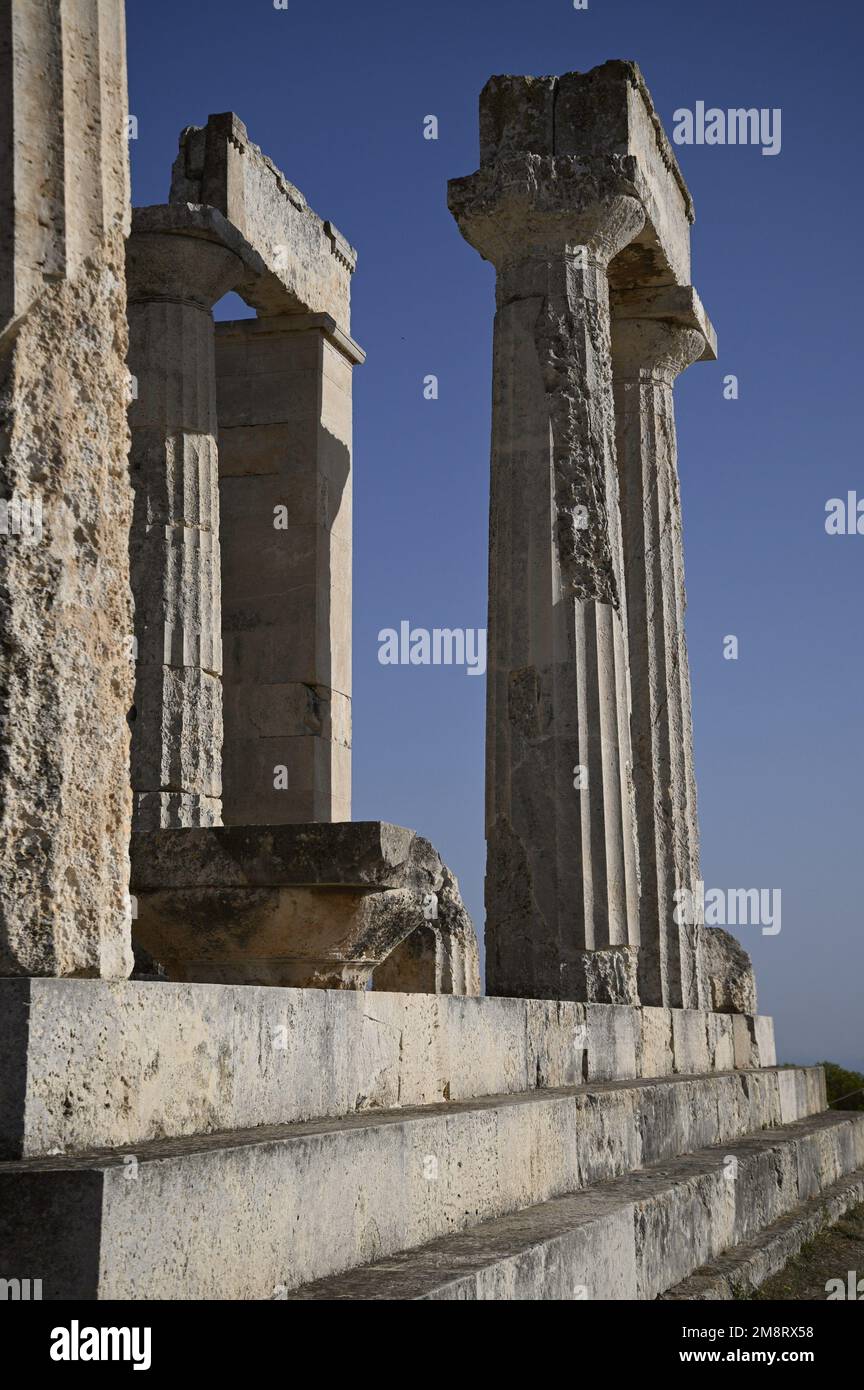 Doric order columns of the Temple of Aphaia a symbolic Archaic landmark ...