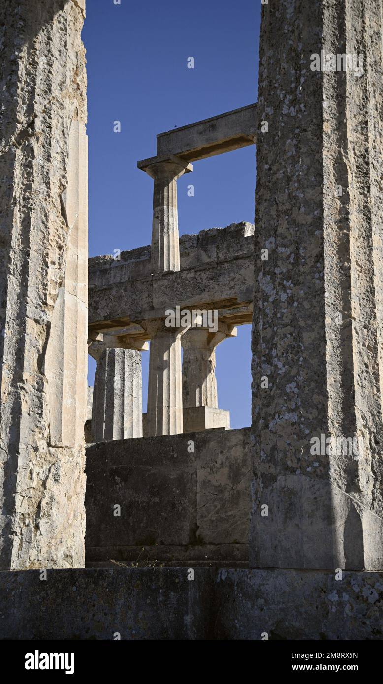 Doric order columns of the Temple of Aphaia a symbolic Archaic landmark ...