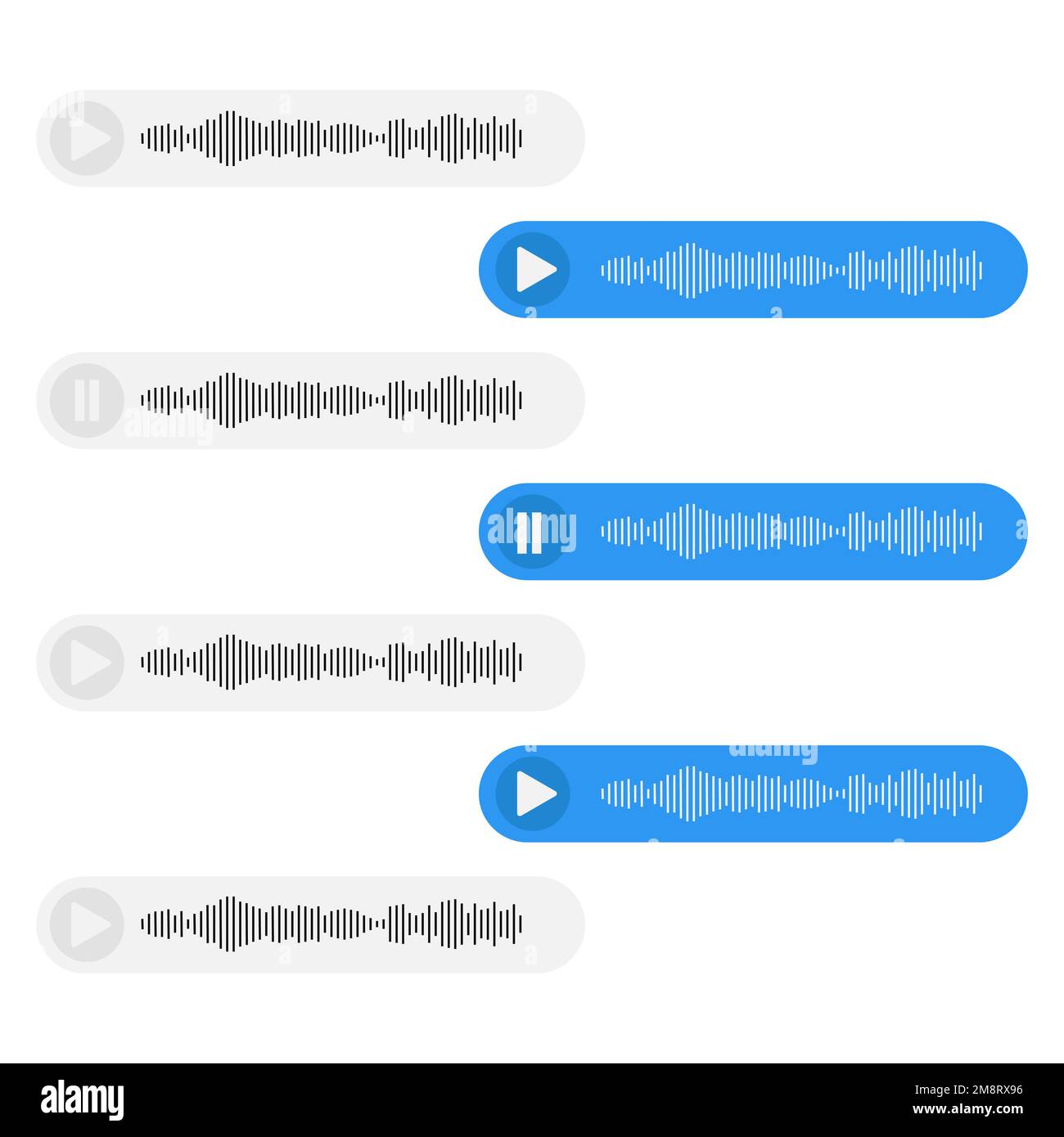 A vector of the voice messages icons isolated on the empty white ...