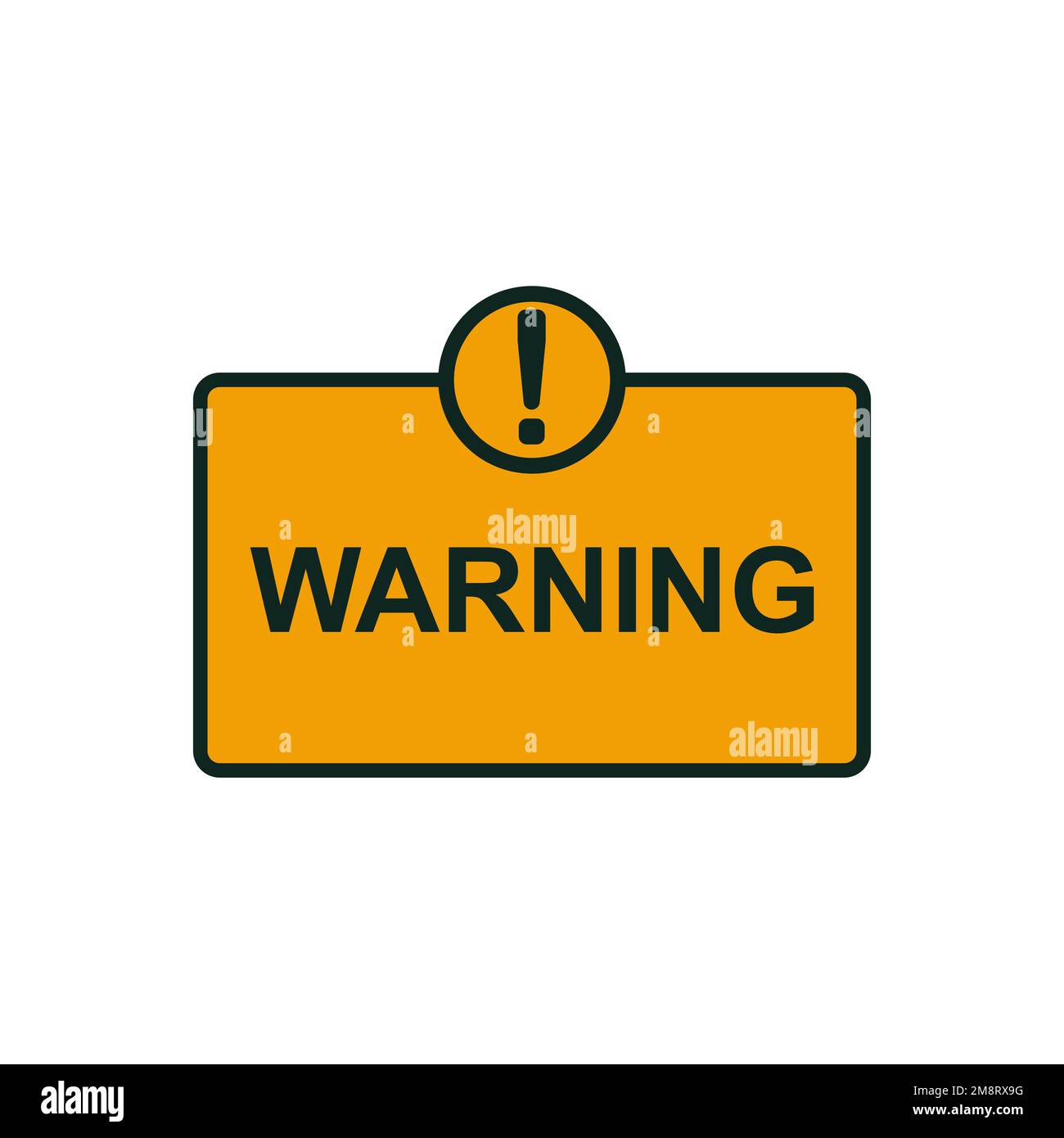 A vector of the warning sign and sticker isolated on the empty white ...