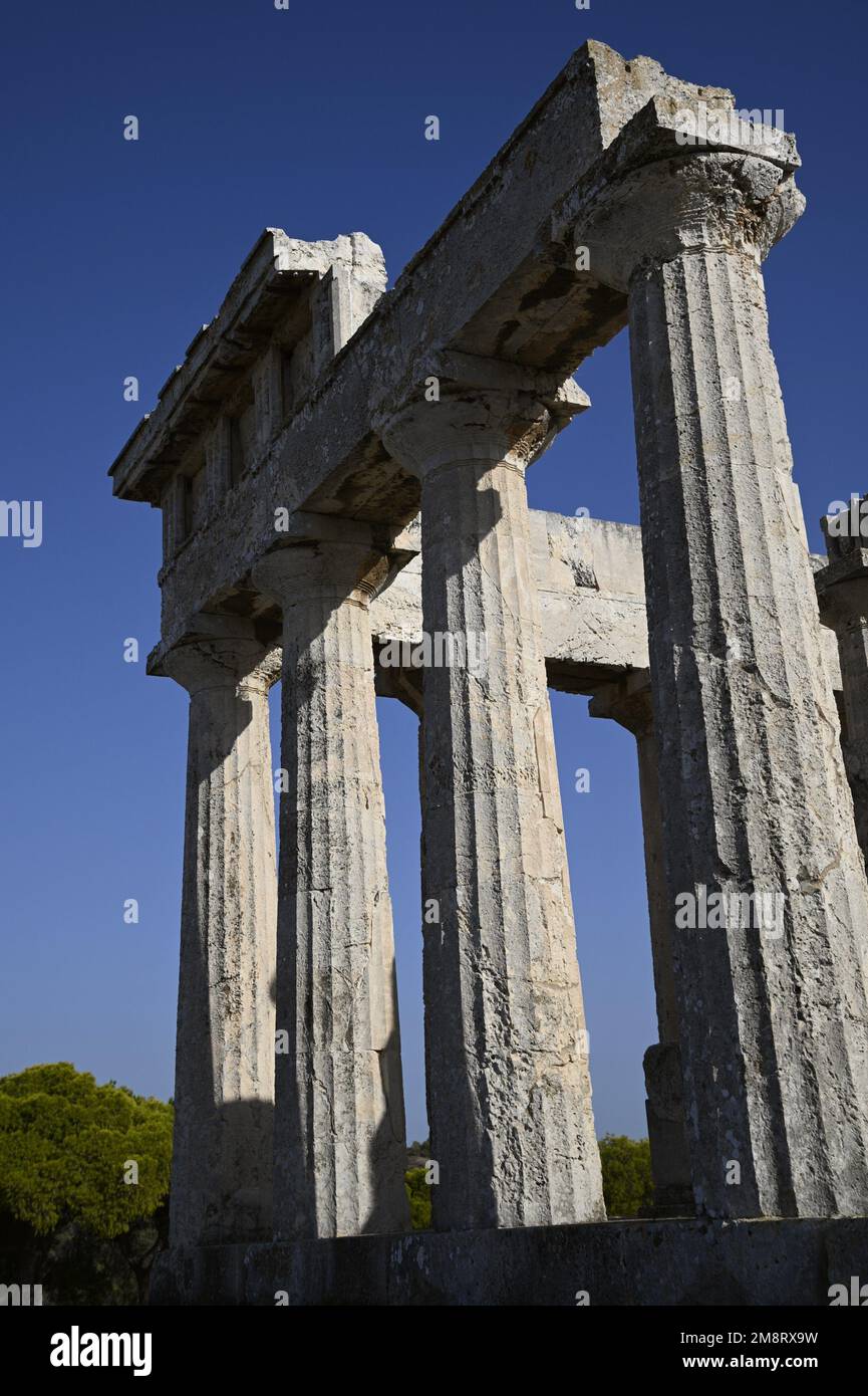 Doric order columns of the Temple of Aphaia a symbolic Archaic landmark ...
