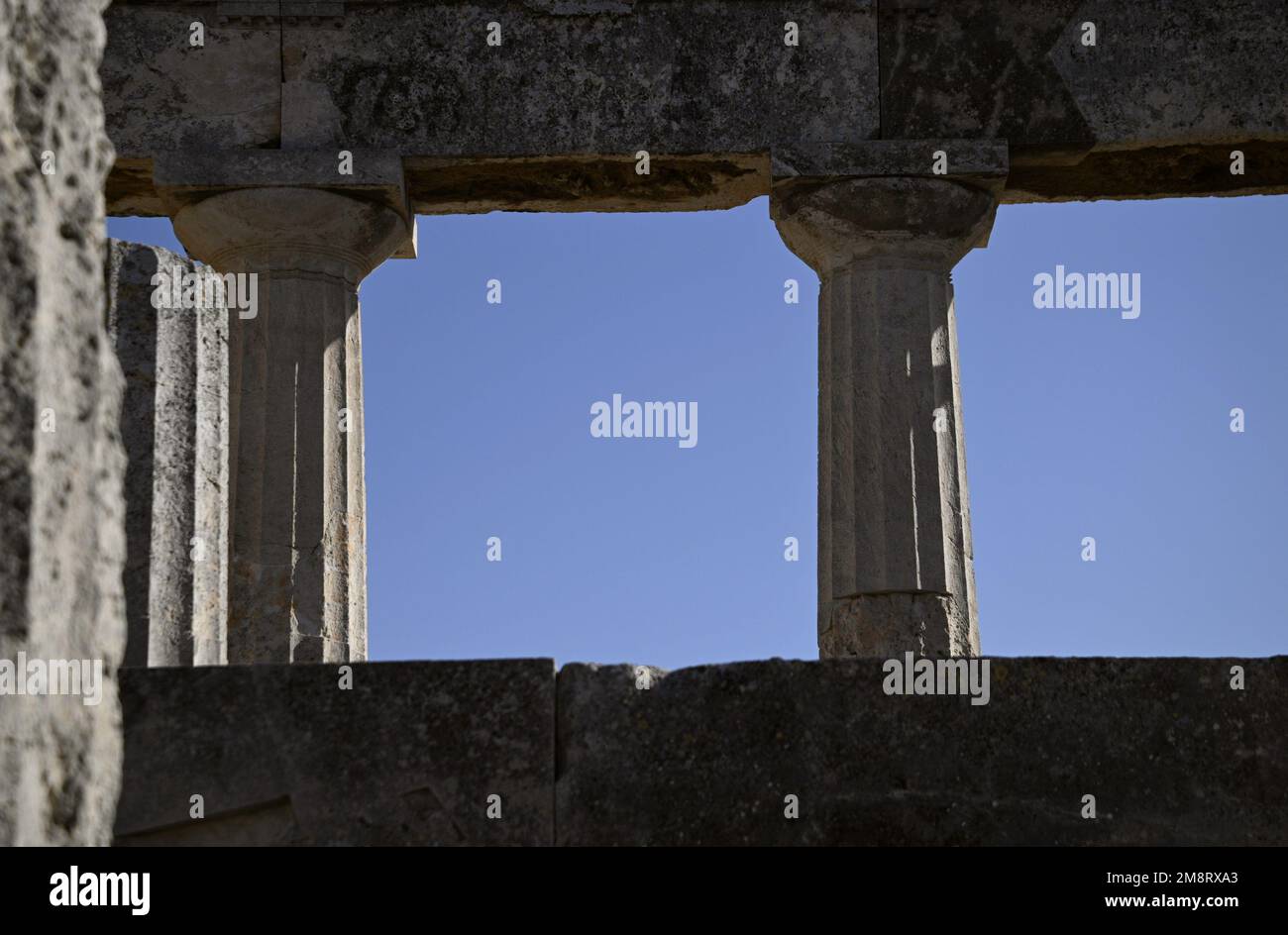 Doric order columns of the Temple of Aphaia a symbolic Archaic landmark ...