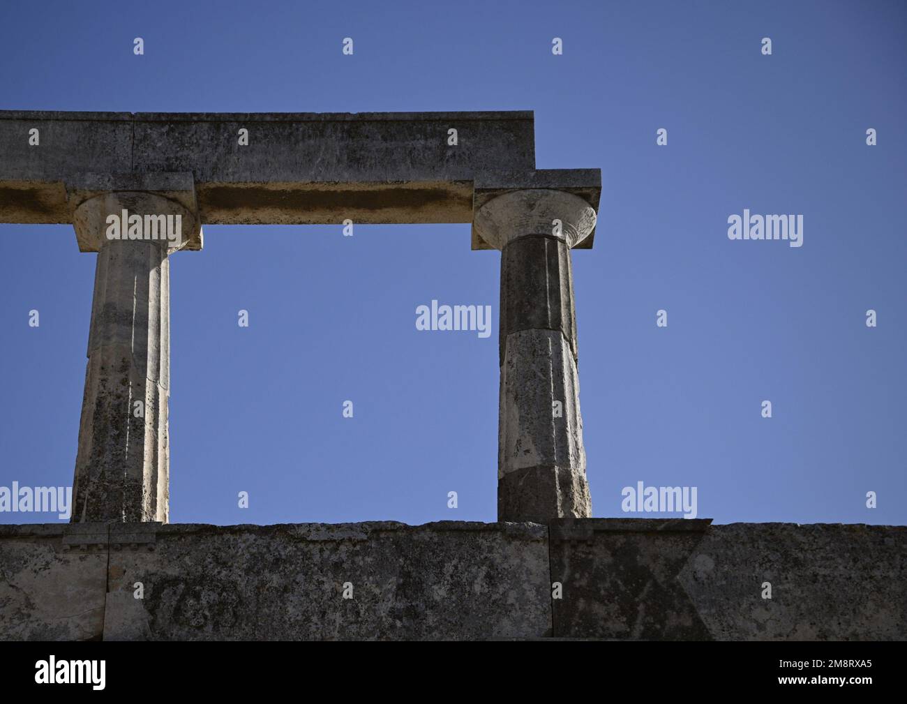 Doric order columns of the Temple of Aphaia a symbolic Archaic landmark ...