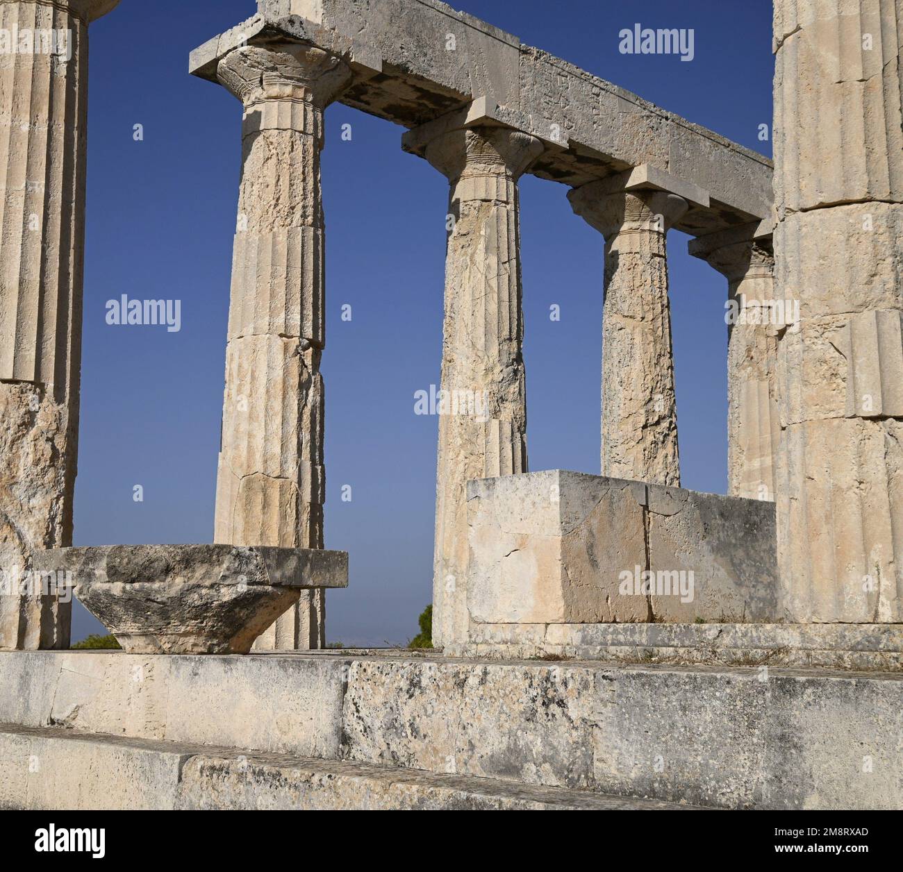 Doric order columns of the Temple of Aphaia a symbolic Archaic landmark ...