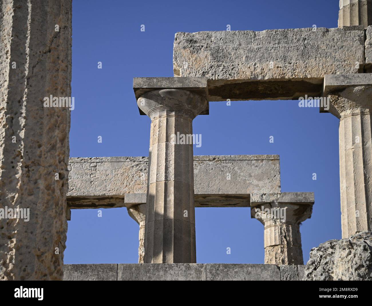 Doric order columns of the Temple of Aphaia a symbolic Archaic landmark ...