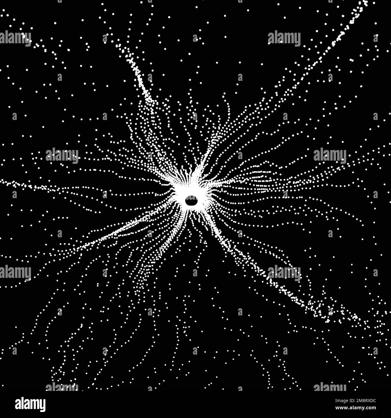 Array with Dynamic Particles. 3D Technology Style. Abstract Background ...