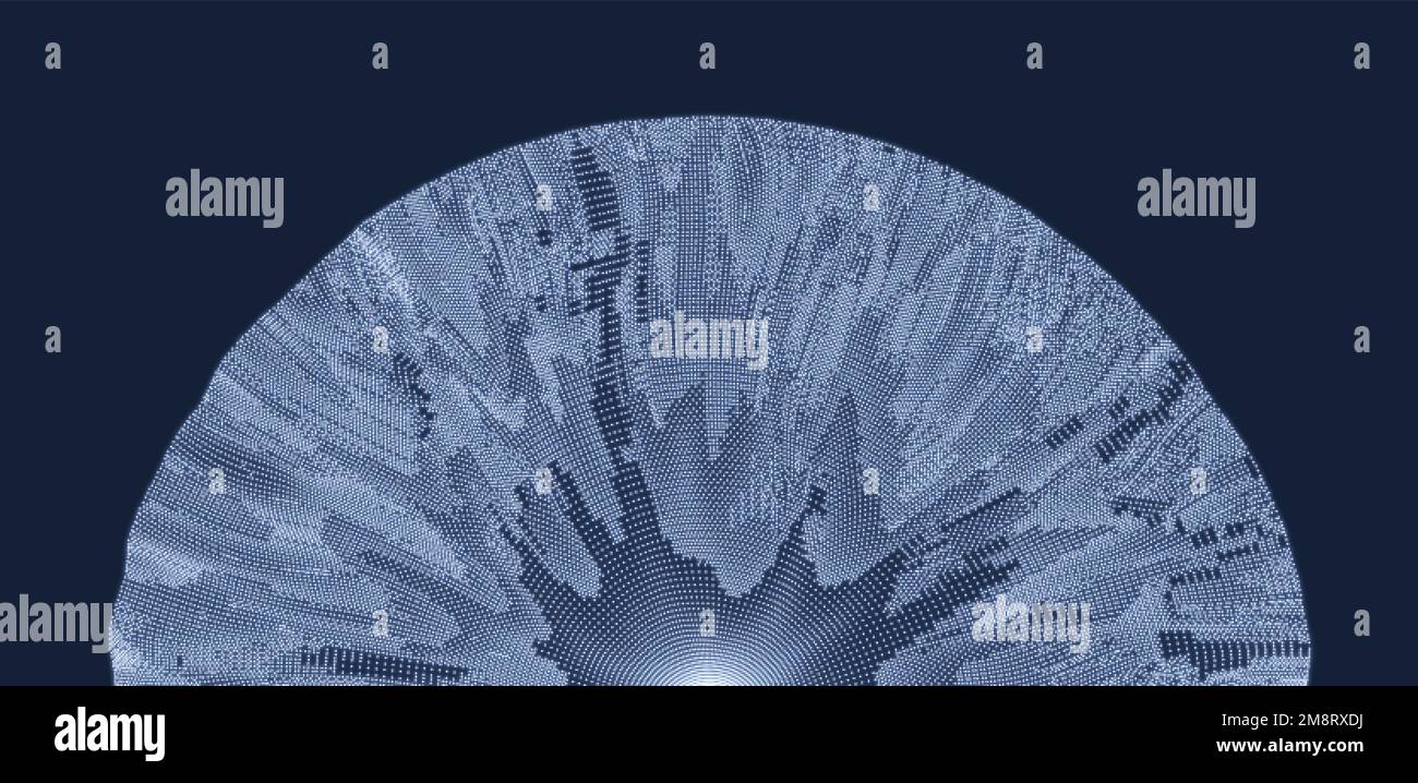 Array with Dynamic Particles. 3D Technology Style. Abstract Background ...