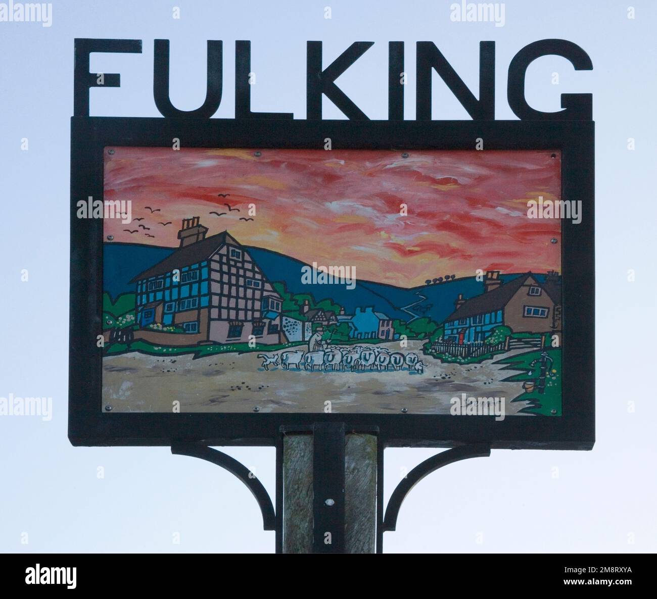 Fulking village sign hi-res stock photography and images - Alamy