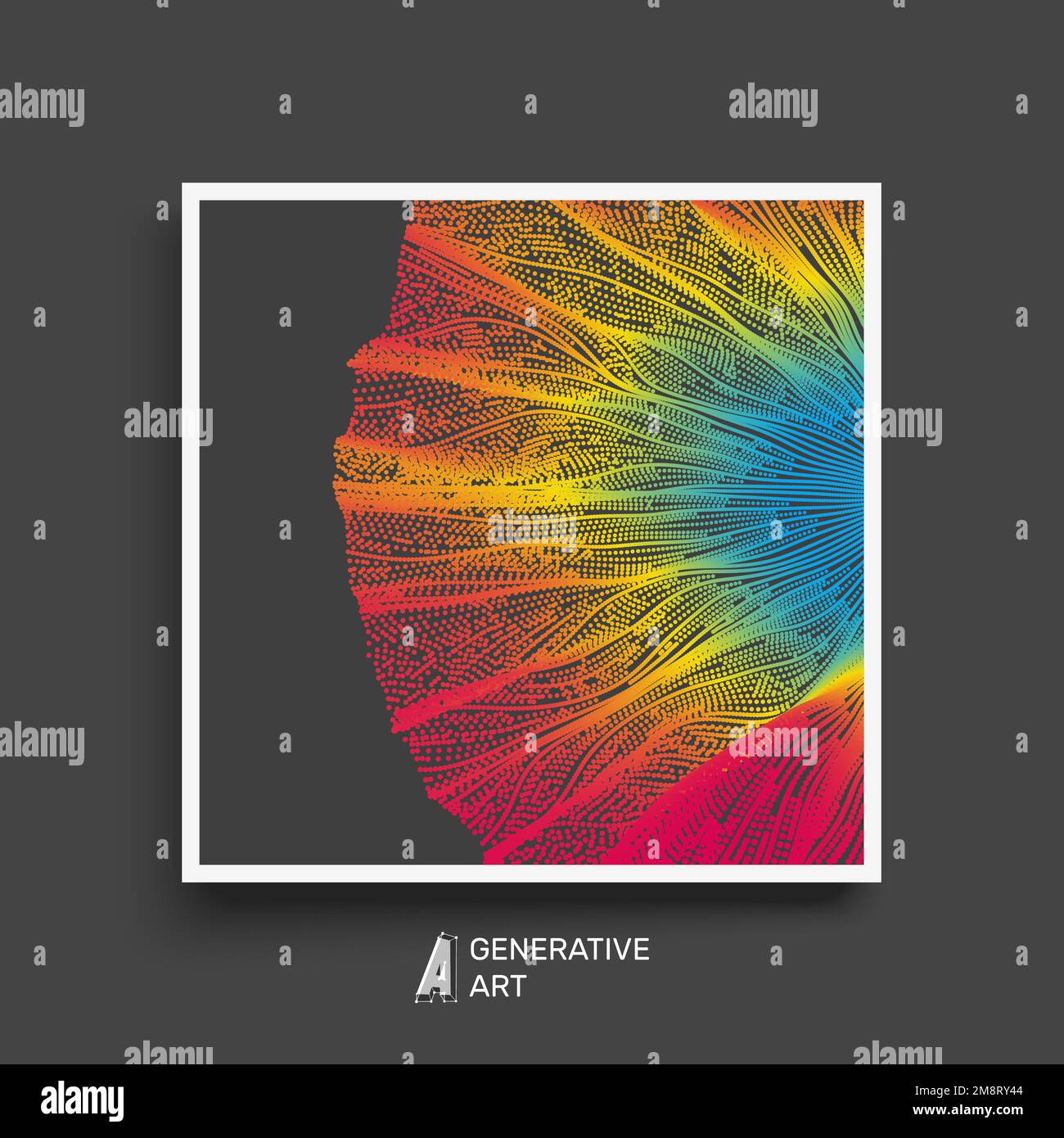 Array with Dynamic Particles. Textbook, booklet or notebook mockup ...