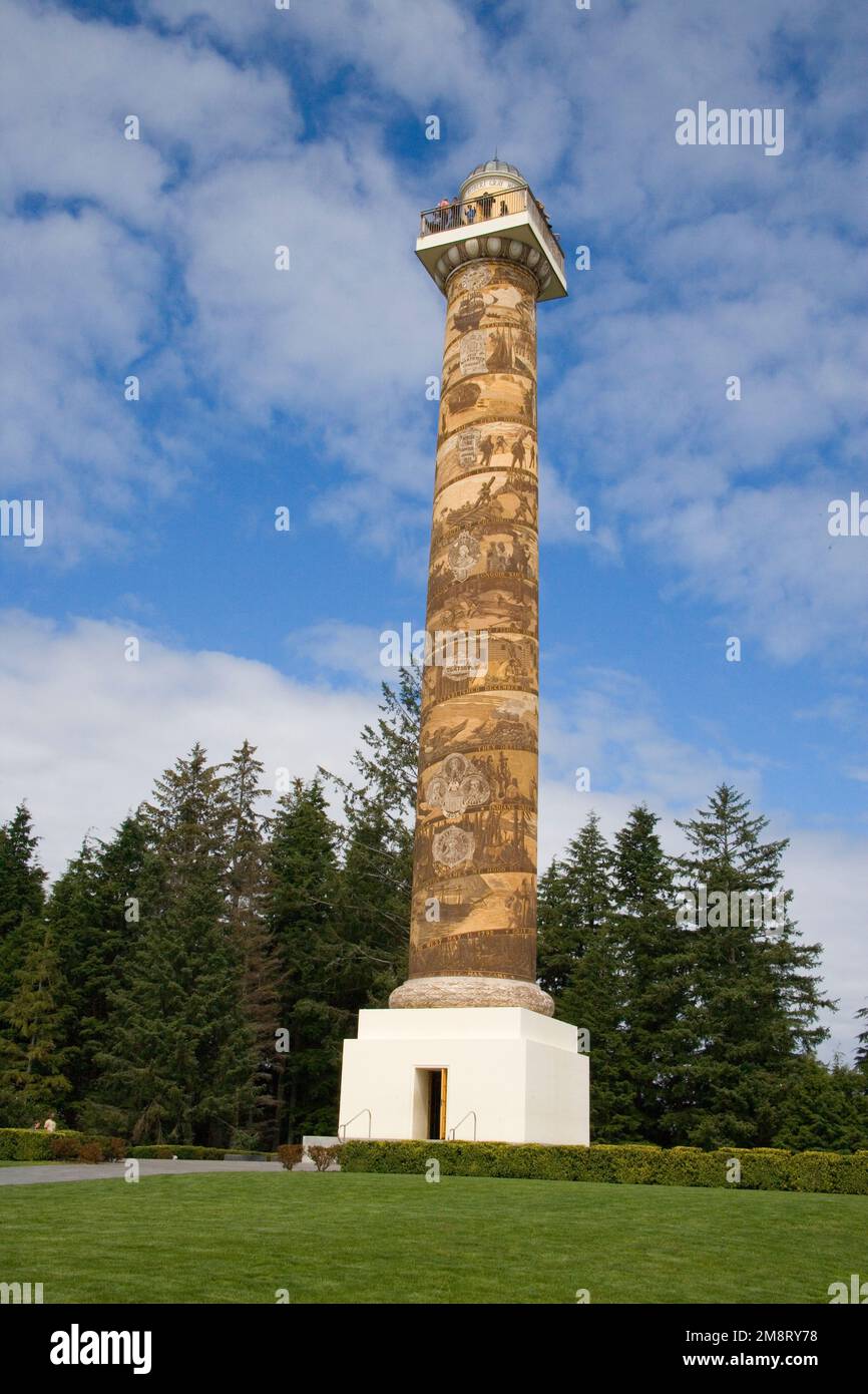 the astoria column built in 1926 in astoria oregon usa Stock Photo - Alamy