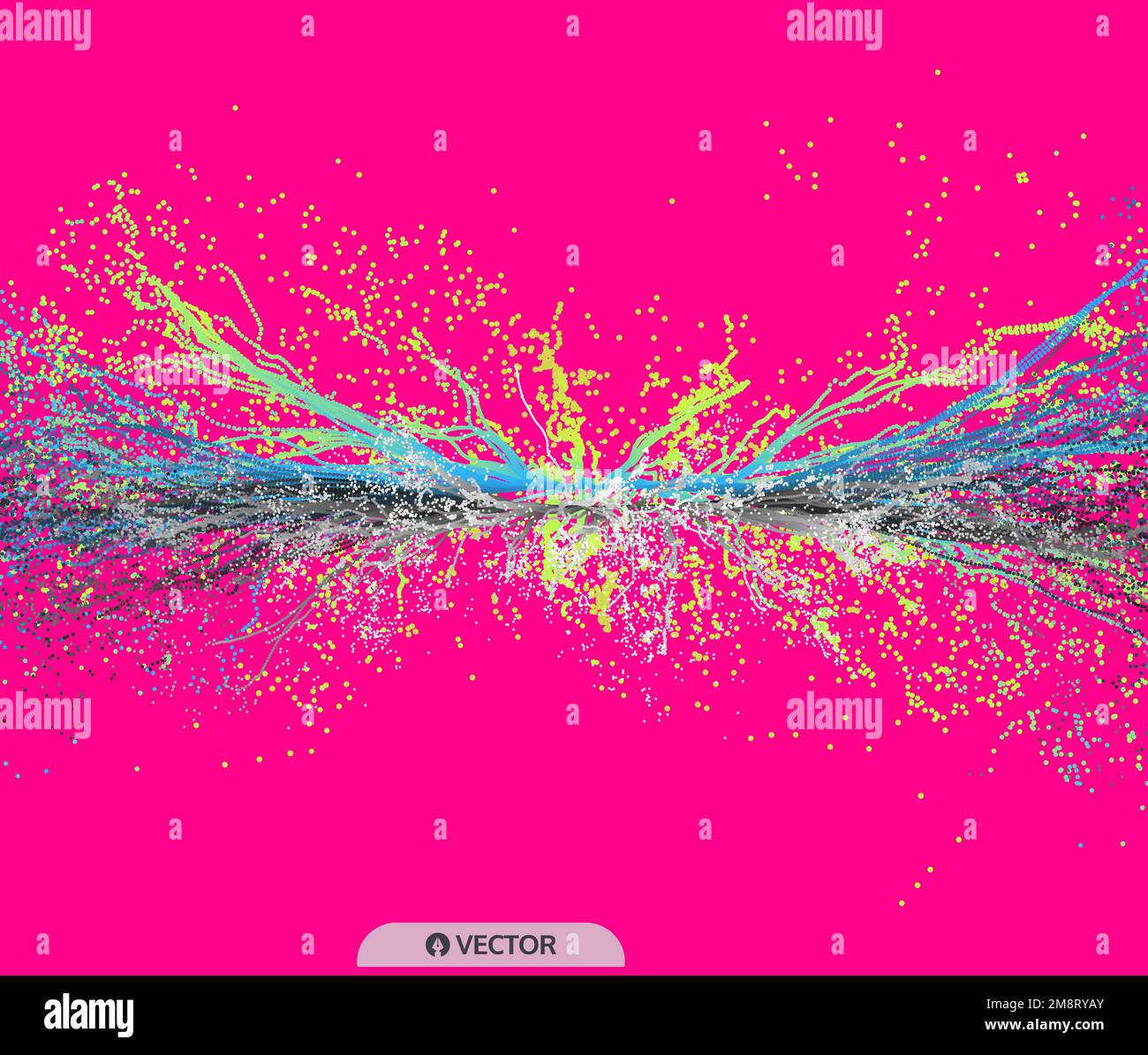 Point Explode. Array with Dynamic Emitted Particles. 3D Technology ...