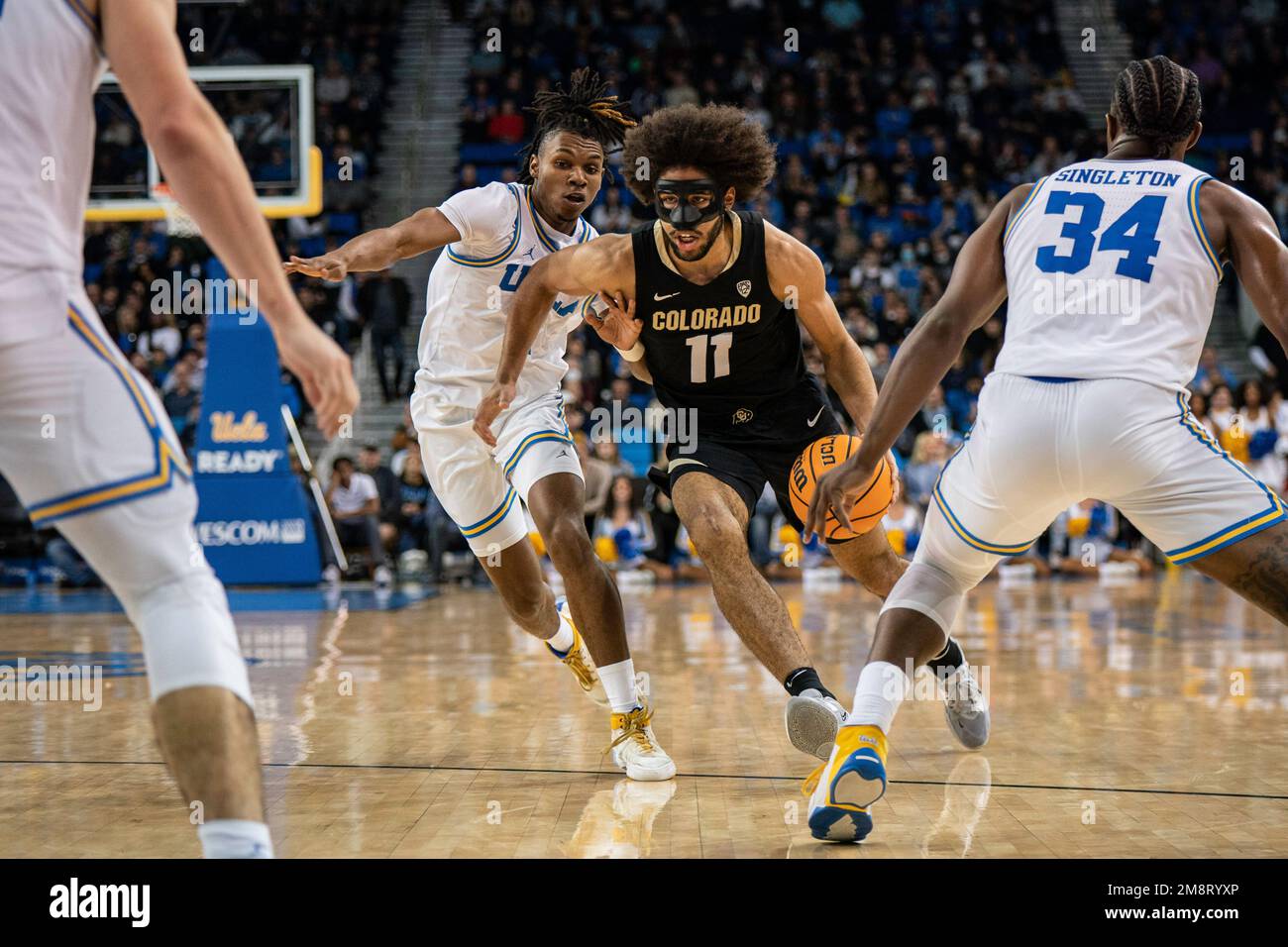 Colorado Buffaloes guard Javon Ruffin (11) drives against UCLA Bruins ...