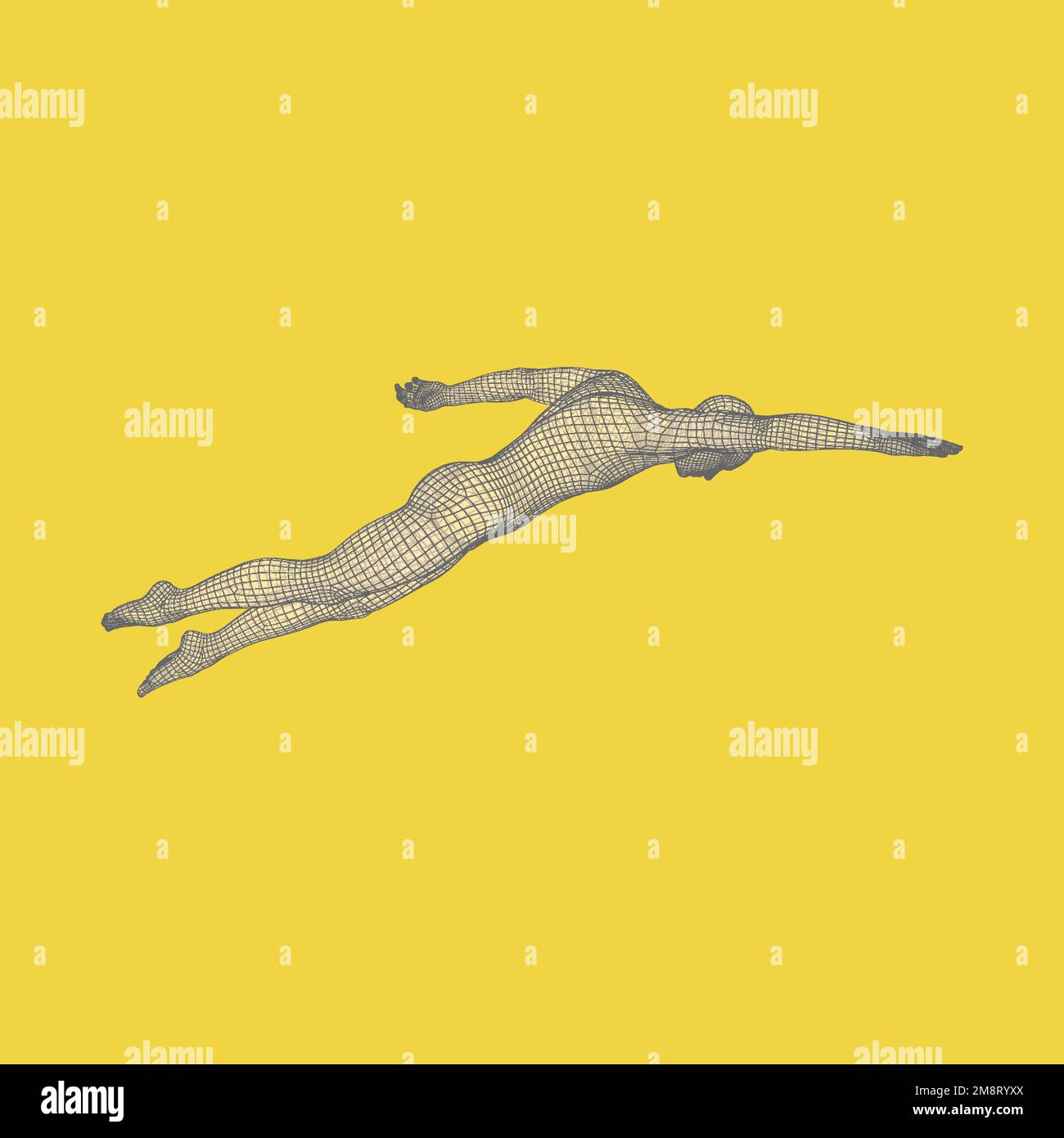 3D Swimming Man. Vector Image of a Swimmer. Human Body. Sport Symbol ...