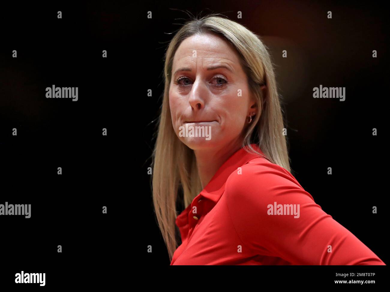 England head coach Jess Thirlby during the Vitality Netball ...