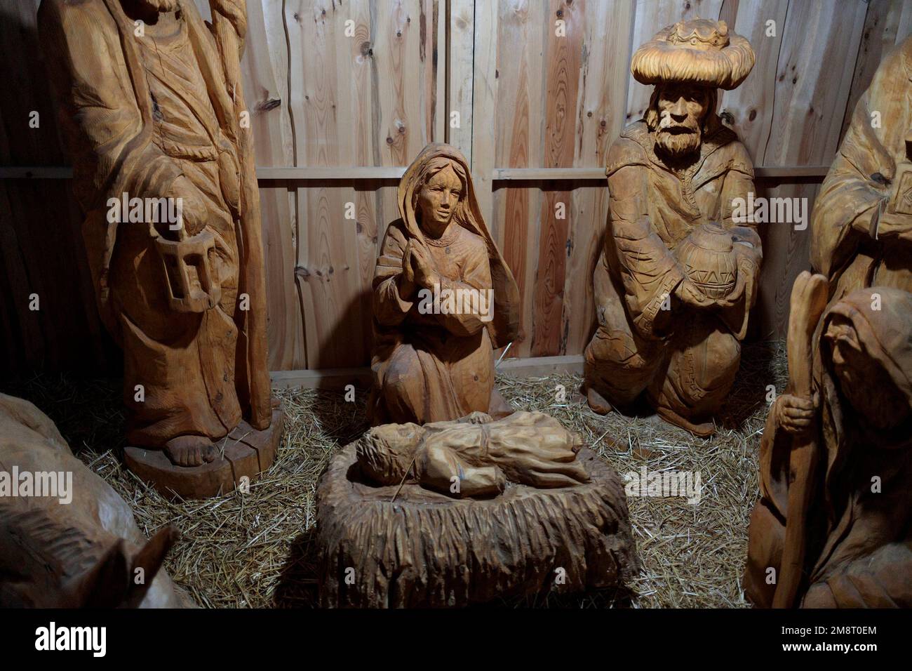 Krasno nad Kysucou, Slovakia, December 30, 2022: Nativity scene and ...